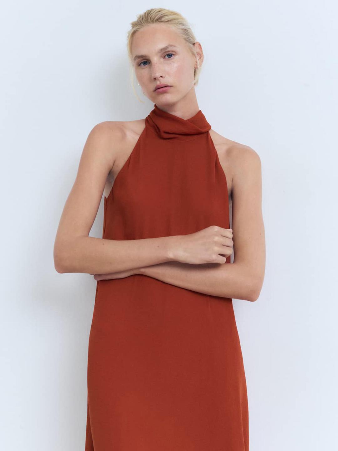 Buy MANGO Halter Neck Maxi Dress - Dresses for Women 35779308 | Myntra