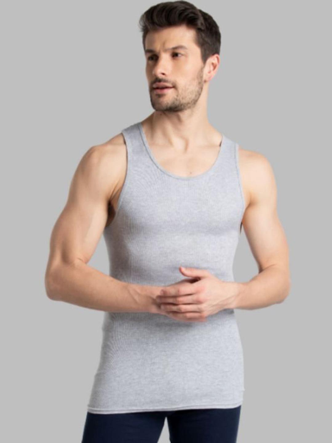 Buy INDIAN THREADS Men Pack Of 3 Printed Round Neck Gym Vests Grey Vest ...