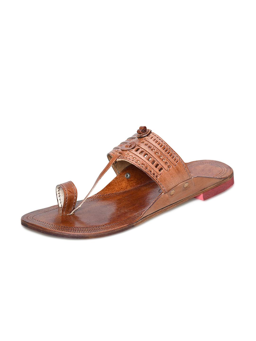 Buy STEPSOFT Men Ethnic Leather Kolhapuri Handcrafted Comfort Sandals ...