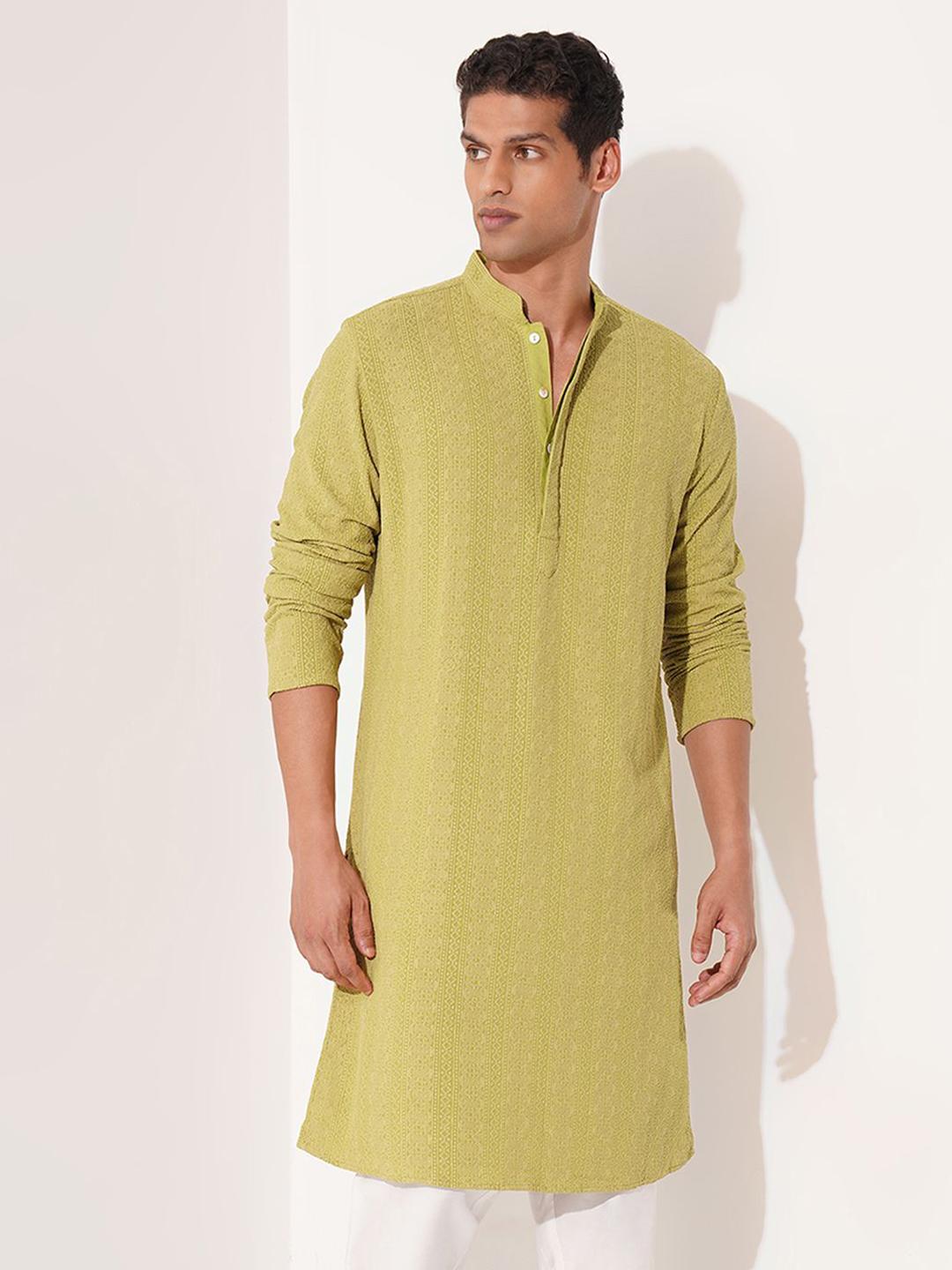 Buy Indus Route By Pantaloons Embroidered Thread Work Straight Kurta ...