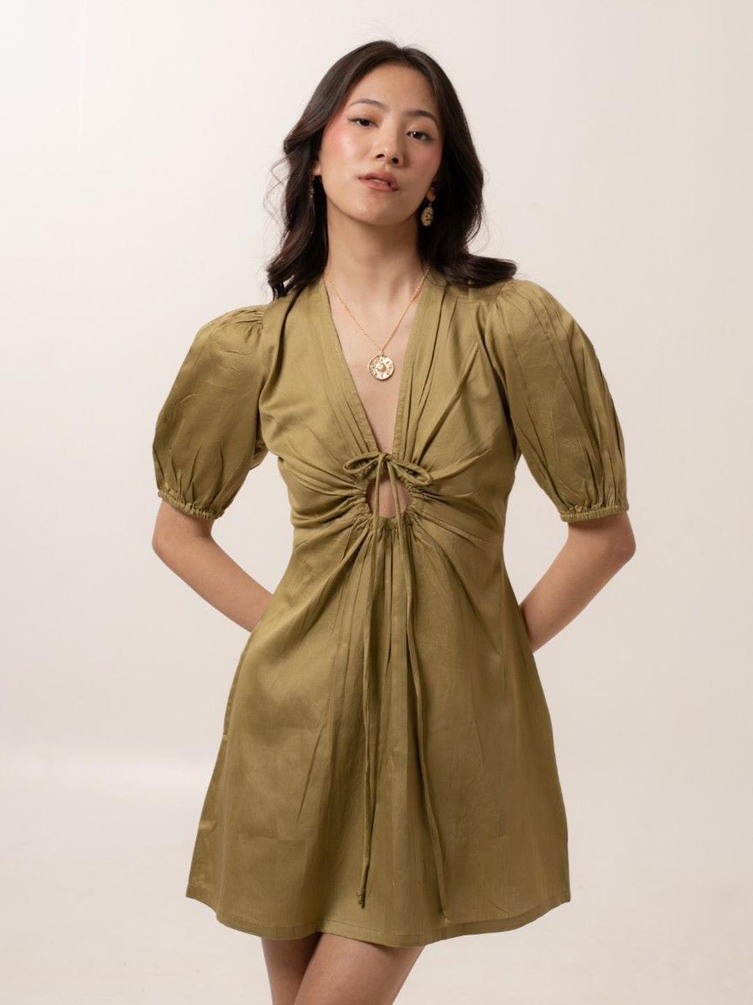 Buy MALVERRA BY HOUSE OF MALKAA Oliven Fit Flare Mini Dress - Dresses ...