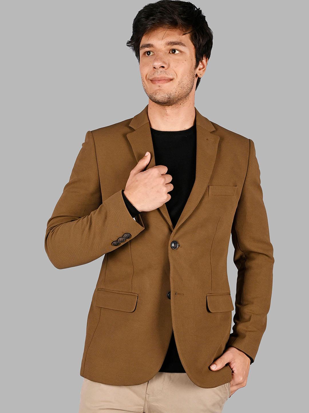 Buy TIM PARIS Men Woven Striped Single Breasted Notched Lapel Blazer ...