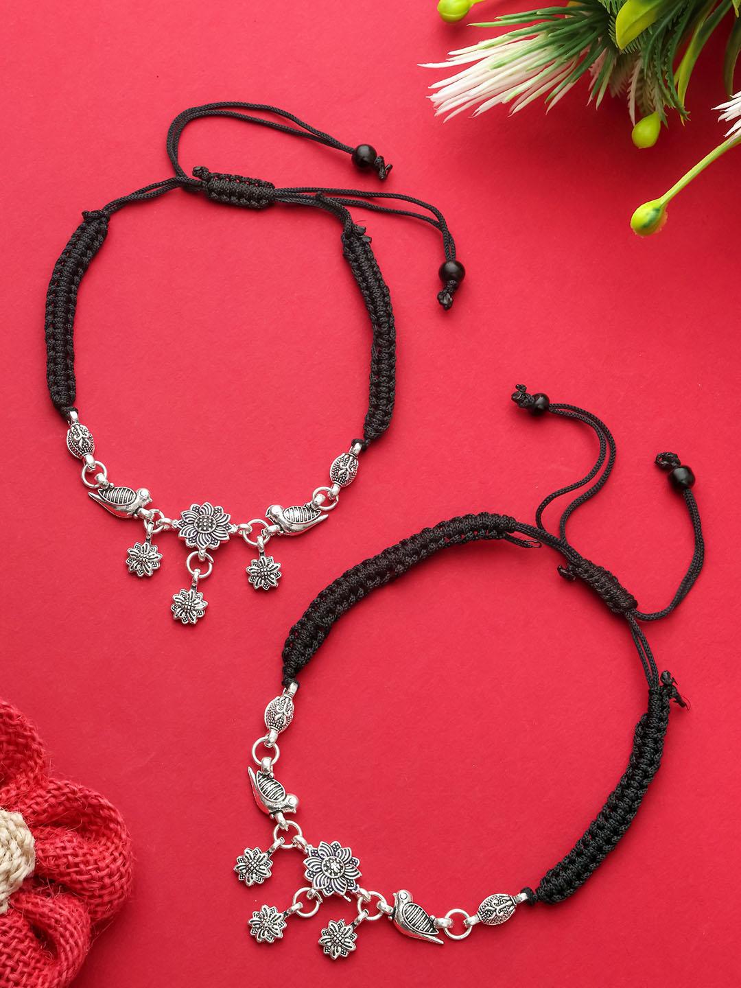 Buy SHREE KRISHNA SHOPPING Silver Plated Adjustable Anklets - Anklet ...