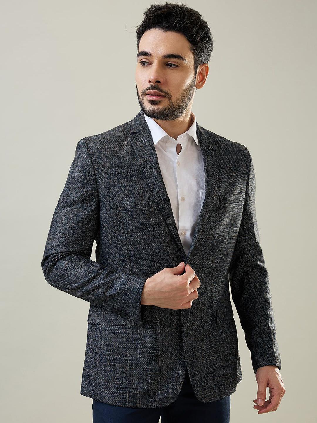 Buy TIM PARIS Notched Lapel Slim Fit Single Breasted Formal Balzer ...