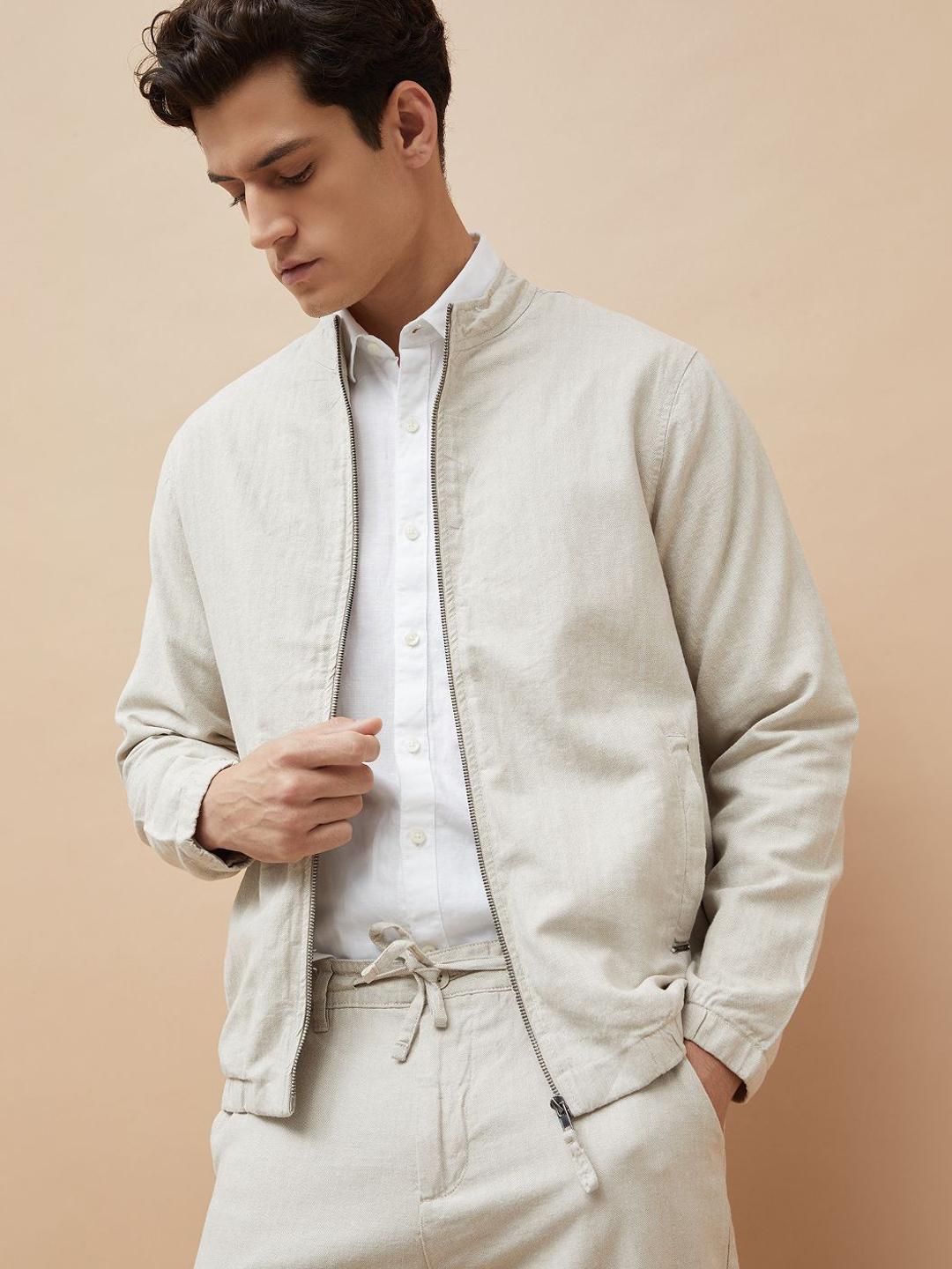 Buy CODE By Lifestyle Men Mock Collar Solid Tailored Jacket - Jackets ...