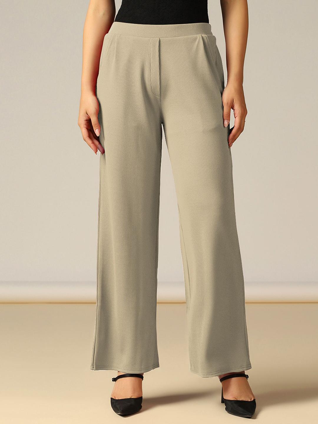 Buy Selvia Edge Women Loose Fit Wide Leg Trousers - Trousers for Women ...