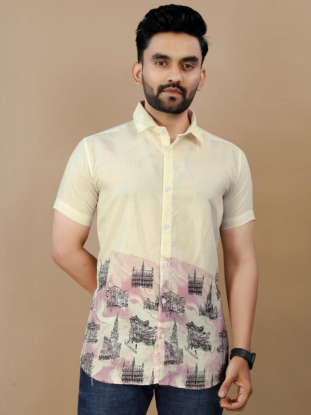 Buy Moksha Trends VL Ship Smart Graphic Printed Cutaway Collar Cotton ...