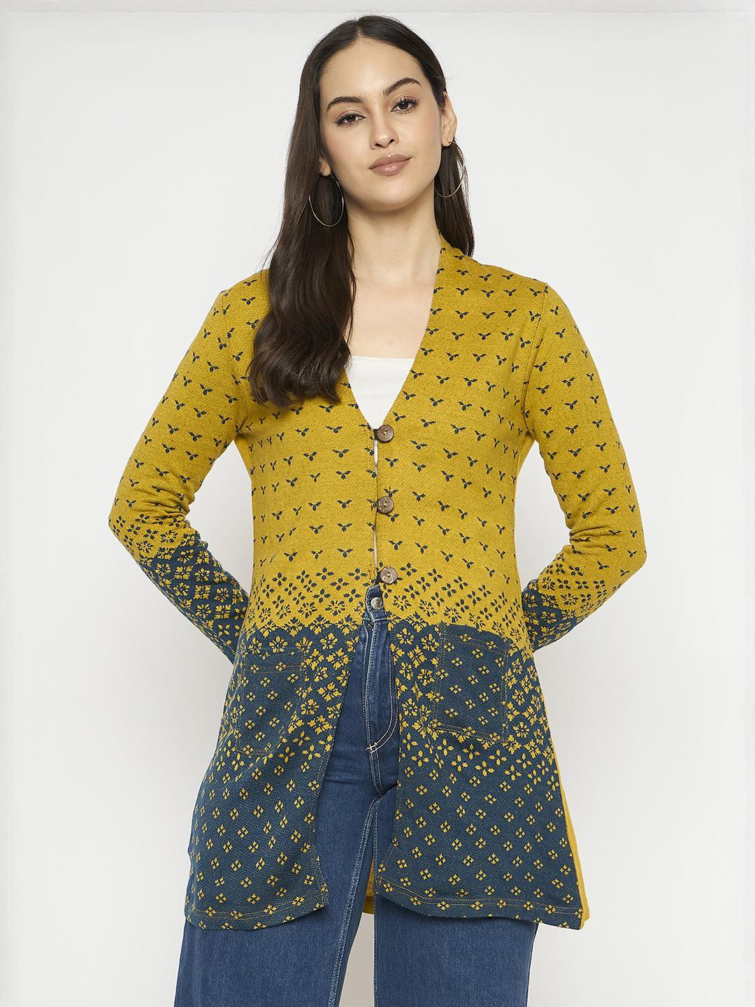 Buy VIAZAA Women Longline Button Shrug - Shrug for Women 36315475 | Myntra