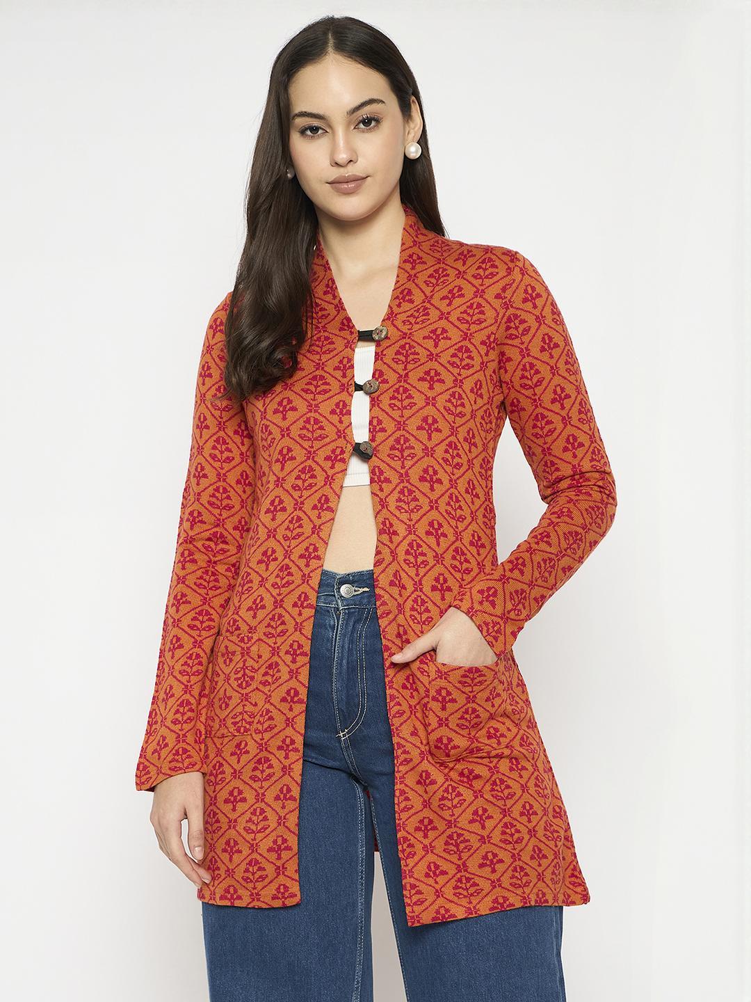Buy VIAZAA Women Longline Button Shrug - Shrug for Women 36315469 | Myntra
