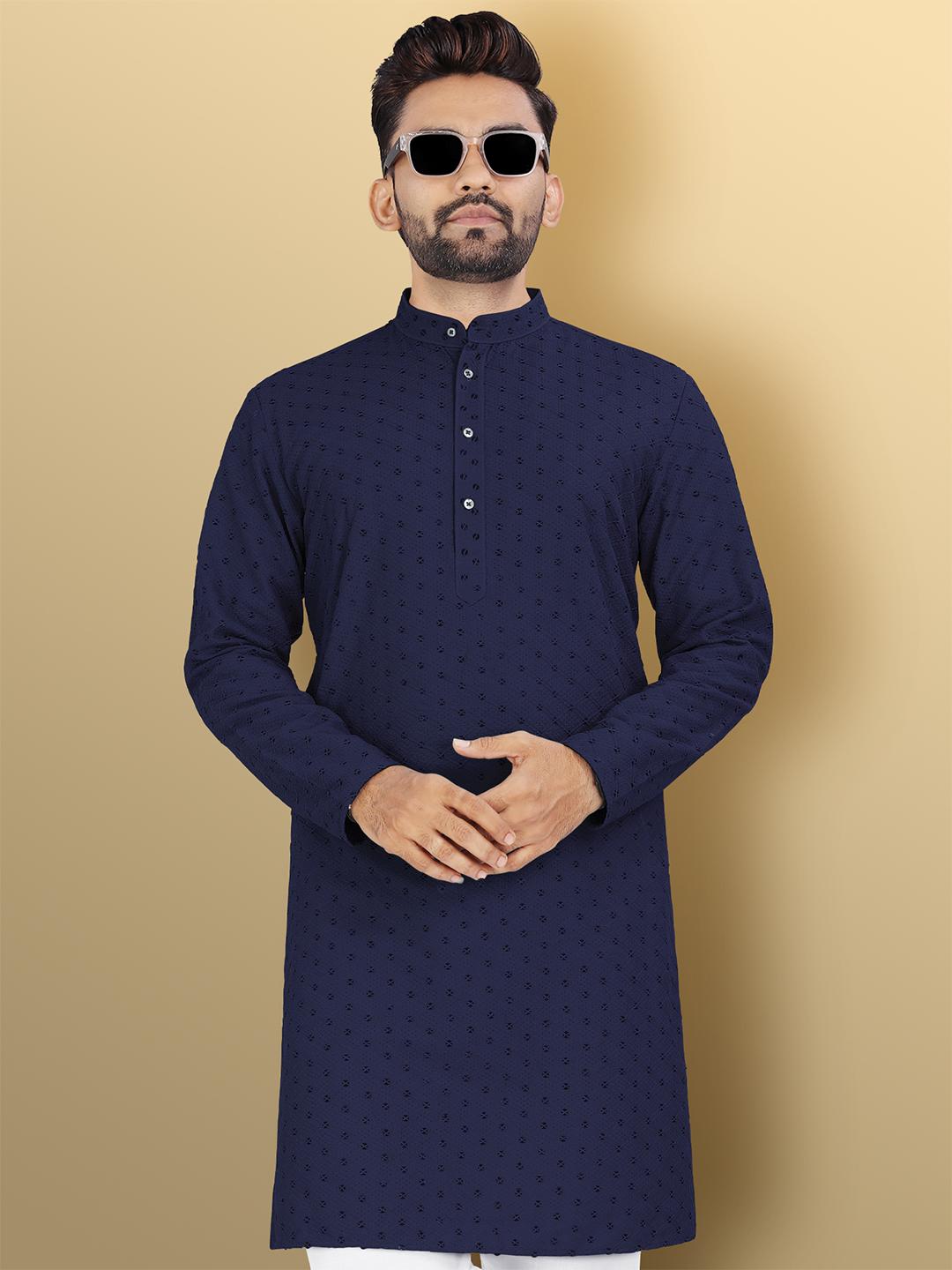 Buy VeBNoR Men Ethnic Motifs Brasso Kurta - Kurtas for Men 33022651 ...