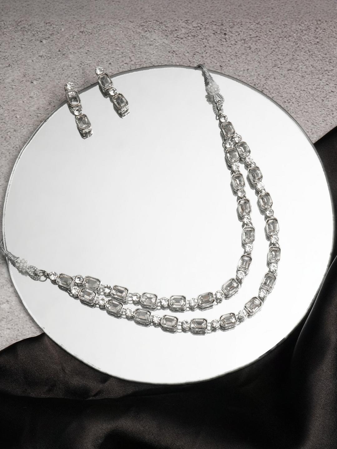 Buy EIT Collection Women Cubic Zirconia Stones Studded Jewellery Set ...