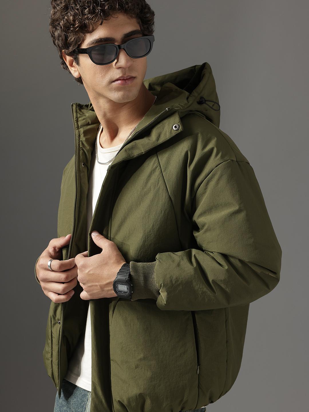 Buy FCUK Brand Logo Printed Hooded Puffer Jacket - Jackets for Men ...