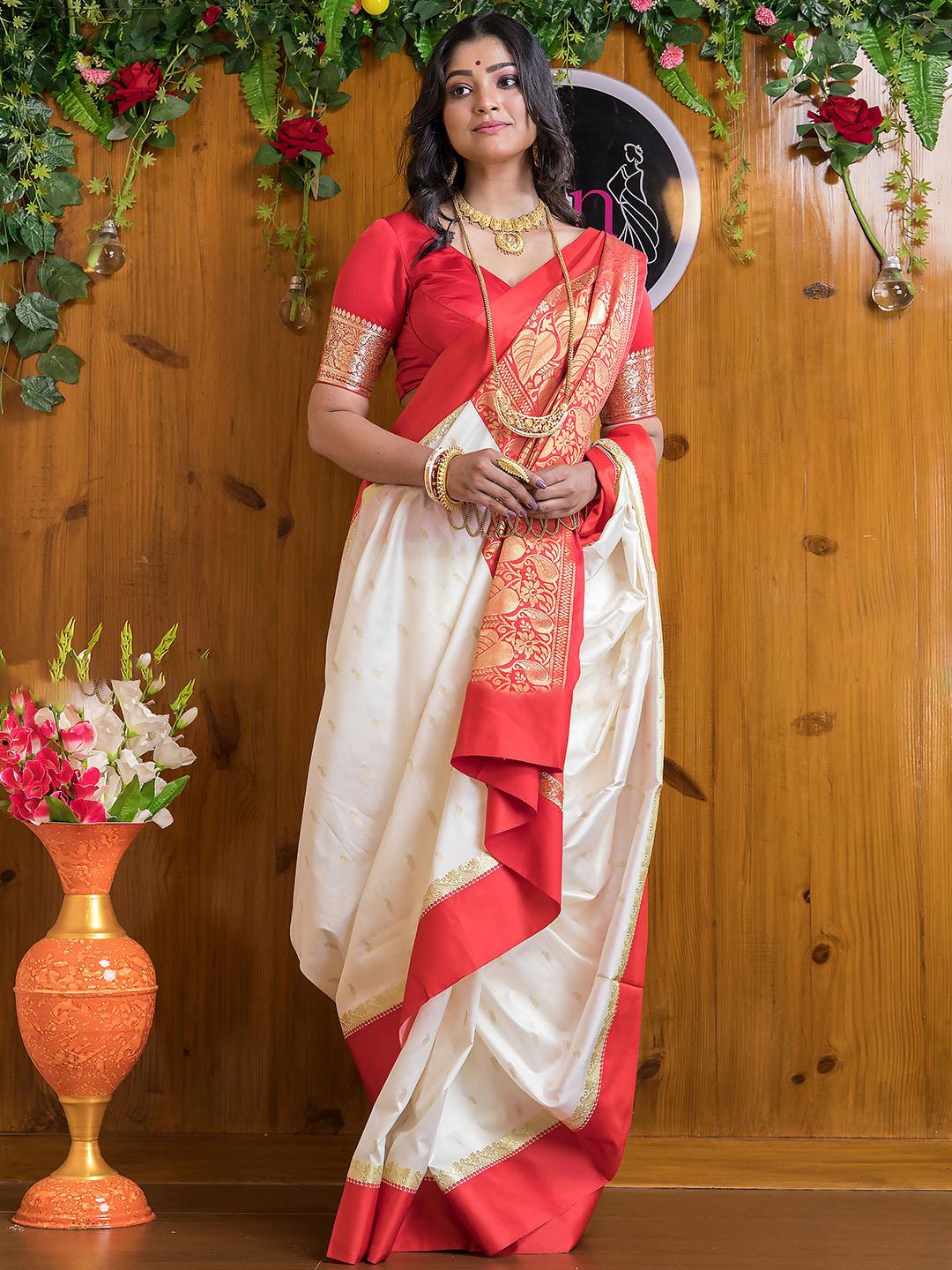 Buy Aavisa Queency Art Silk Designer Banarasi Saree - Sarees for Women ...