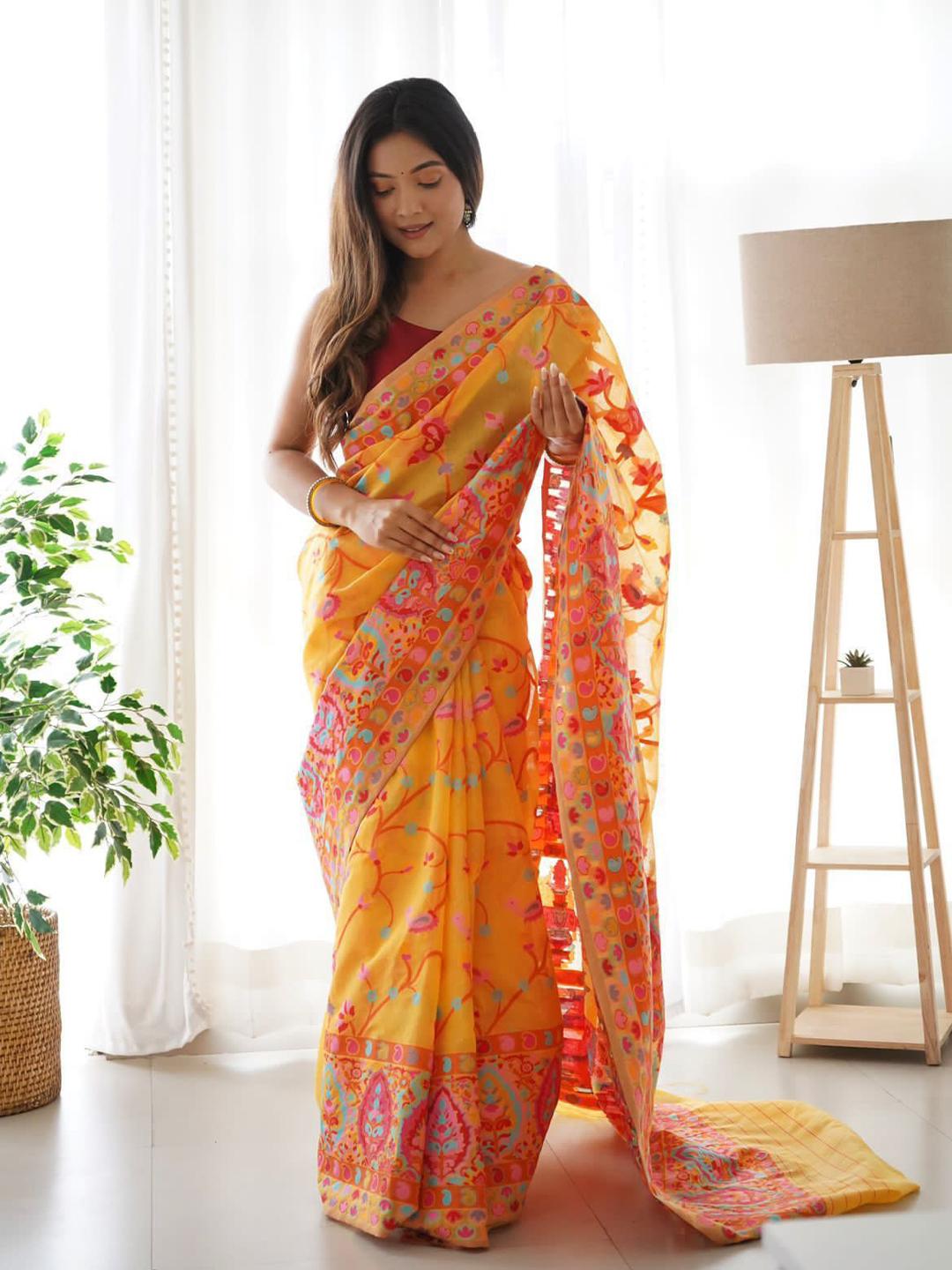Buy Aavisa Queency Art Silk Designer Banarasi Saree - Sarees for Women ...