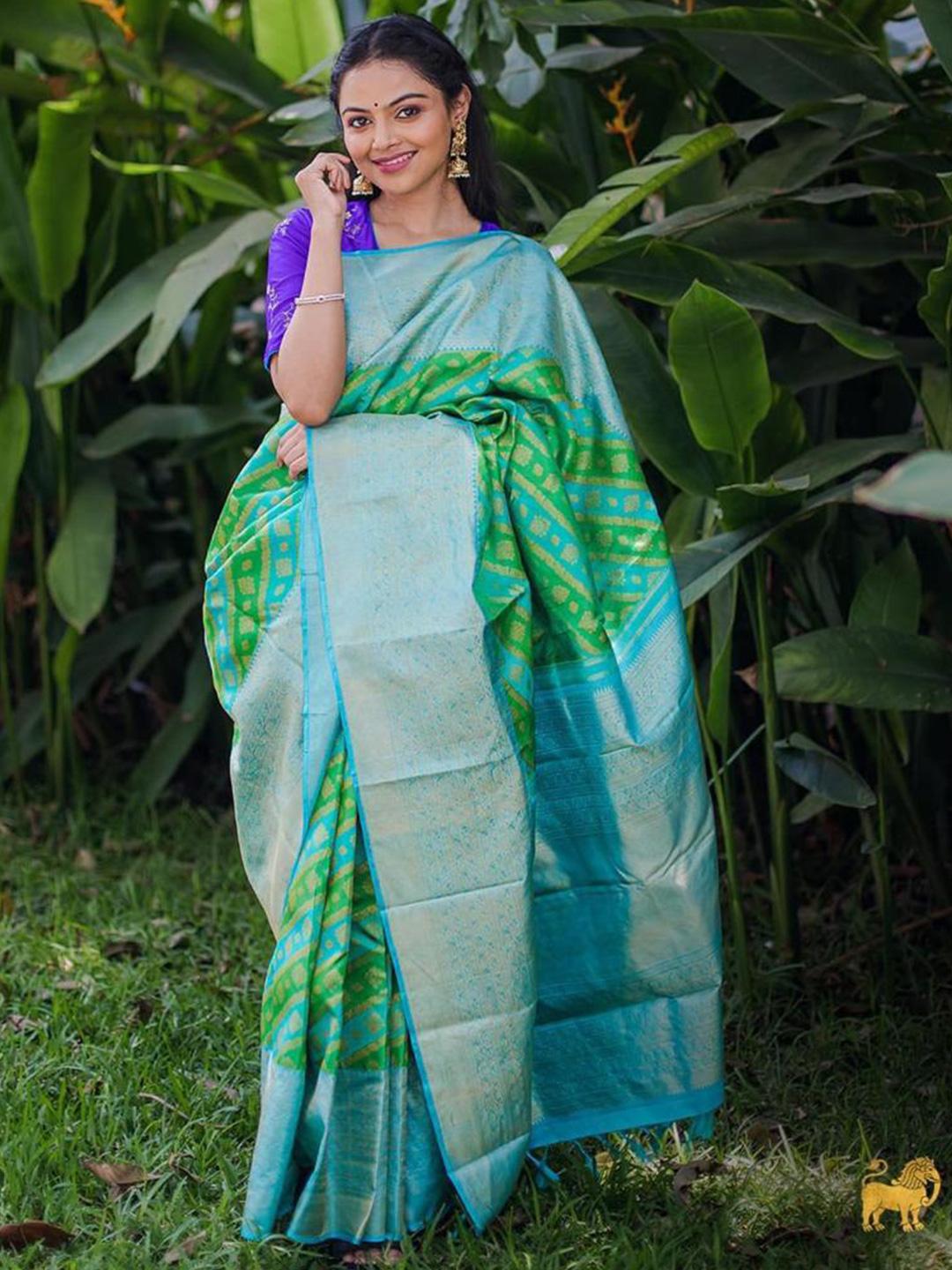 Buy Aavisa Queency Art Silk Designer Kanjeevaram Saree - Sarees for ...