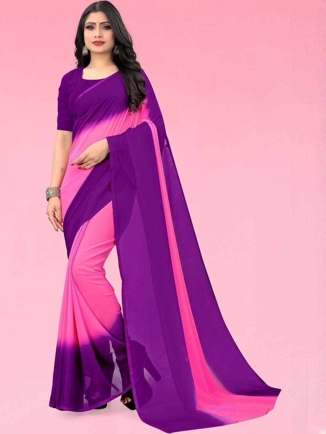 Buy STYLETONE Ombre Poly Georgette Saree - Sarees for Women 38357517 ...