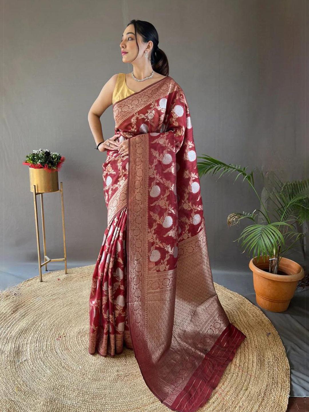 Buy Aavisa Queency Art Silk Designer Kanjeevaram Saree - Sarees for ...