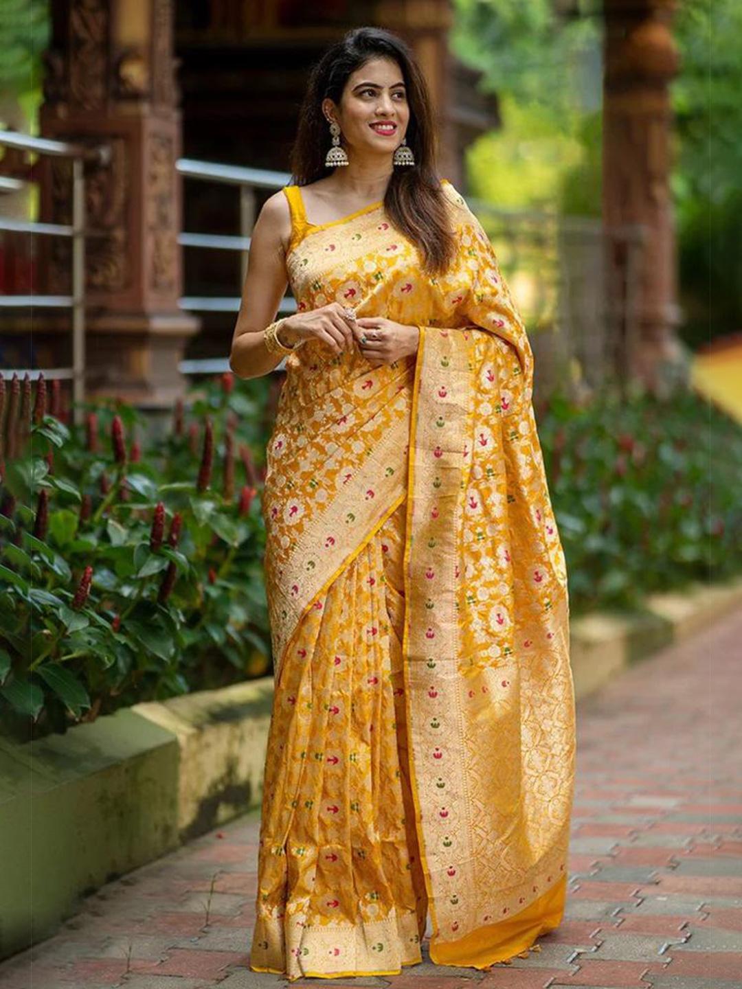 Buy Aavisa Queency Art Silk Designer Banarasi Saree - Sarees for Women ...