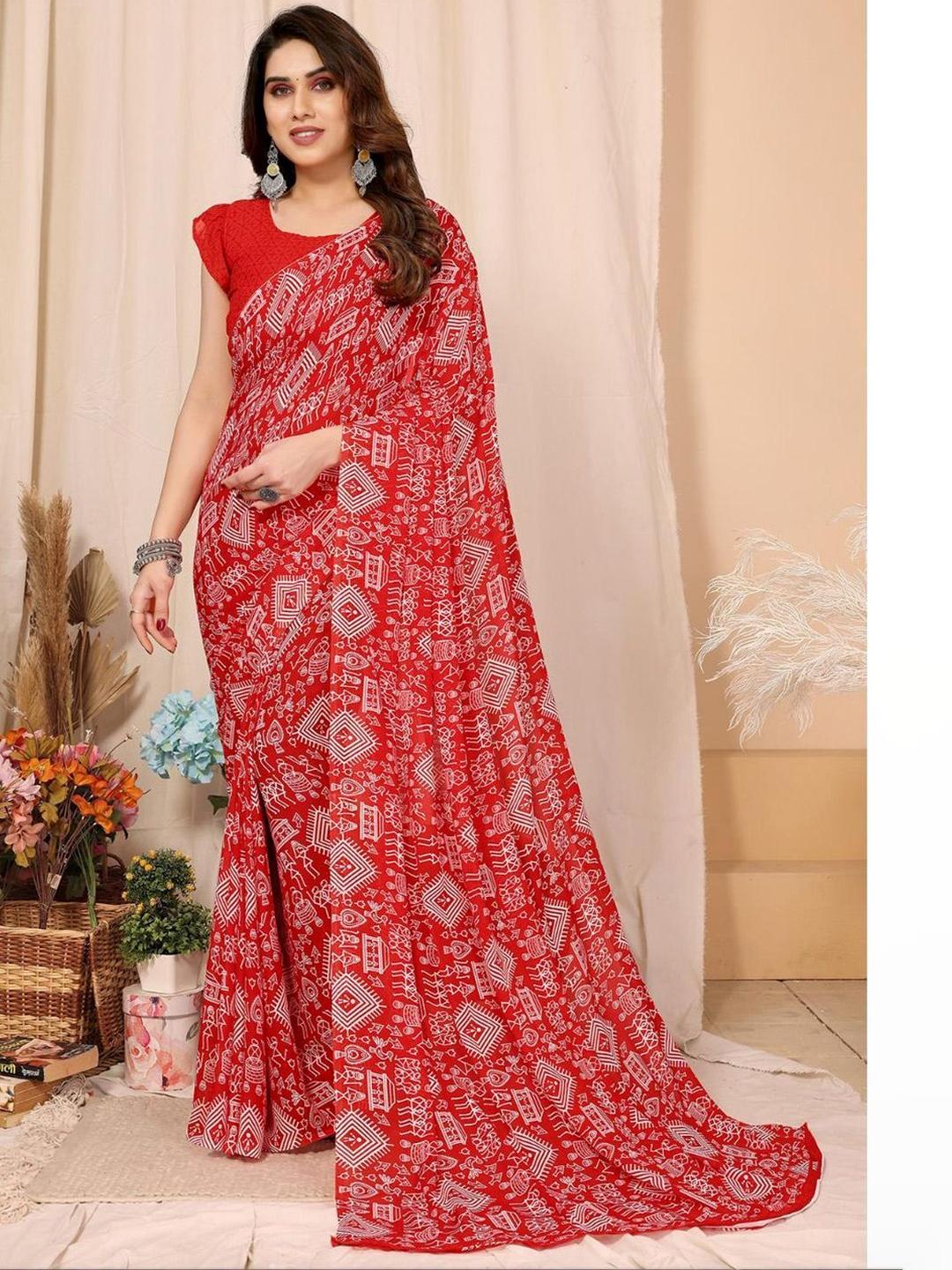 Buy STYLETONE Ethnic Motifs Poly Georgette Saree - Sarees for Women ...