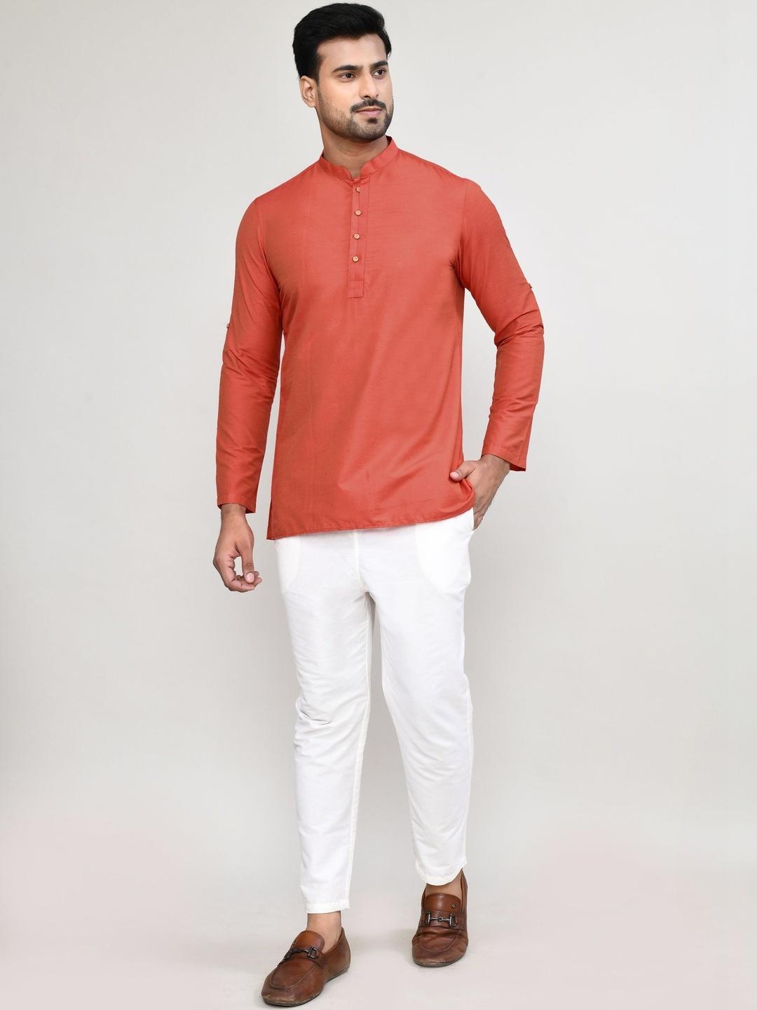 Buy HERE&NOW Men Solid Pattern Short Kurta - Kurtas for Men 38544237 ...
