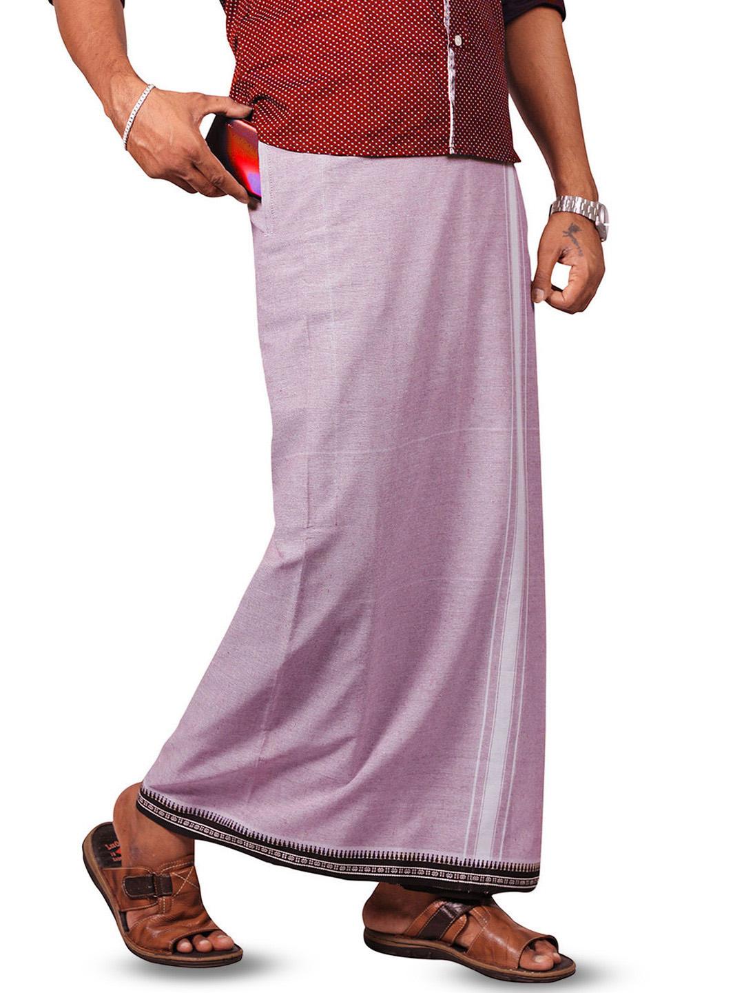 Buy PRAKASAM COTTON Men Kerala Thalapathi Border Welcro Adjustable ...
