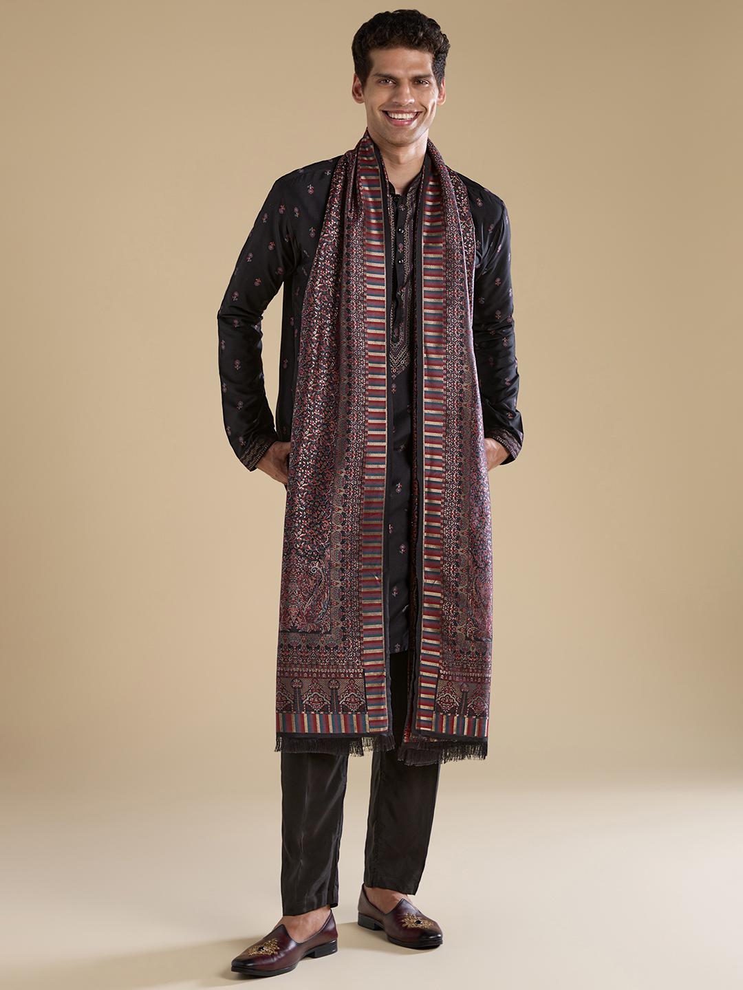 Buy KALKI Fashion Men Ethnic Motifs Printed Regular Thread Work Kurta ...