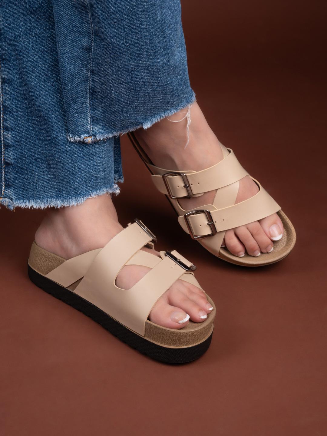 Buy SNEAKLAB Cushioned Footbed Comfort Sandals - Sandals for Women ...