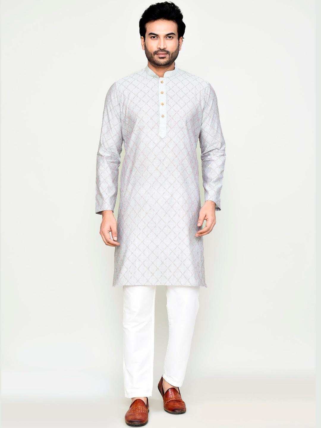 Buy HERE&NOW Men Regular Pure Cotton Kurta With Pyjamas - Kurta Sets ...