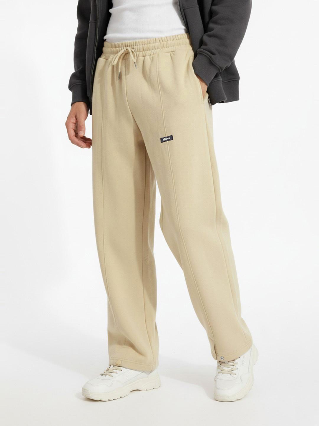 Buy Glitchez Men Baggy Fit Panelled Track Pants With Snap Button ...
