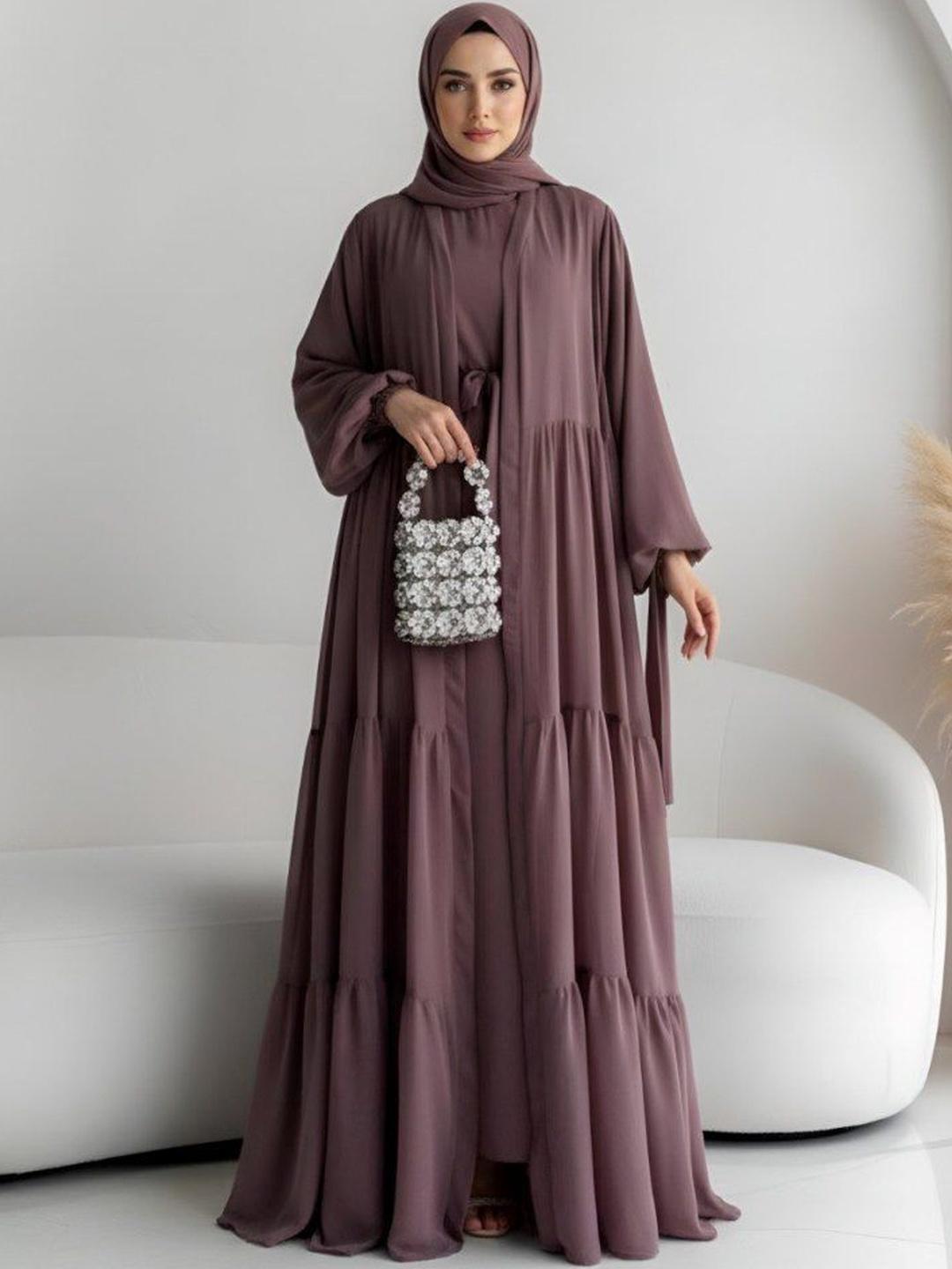 Buy Ovais Abaya Collection Round Neck Long Sleeves Kaftan Burqa ...