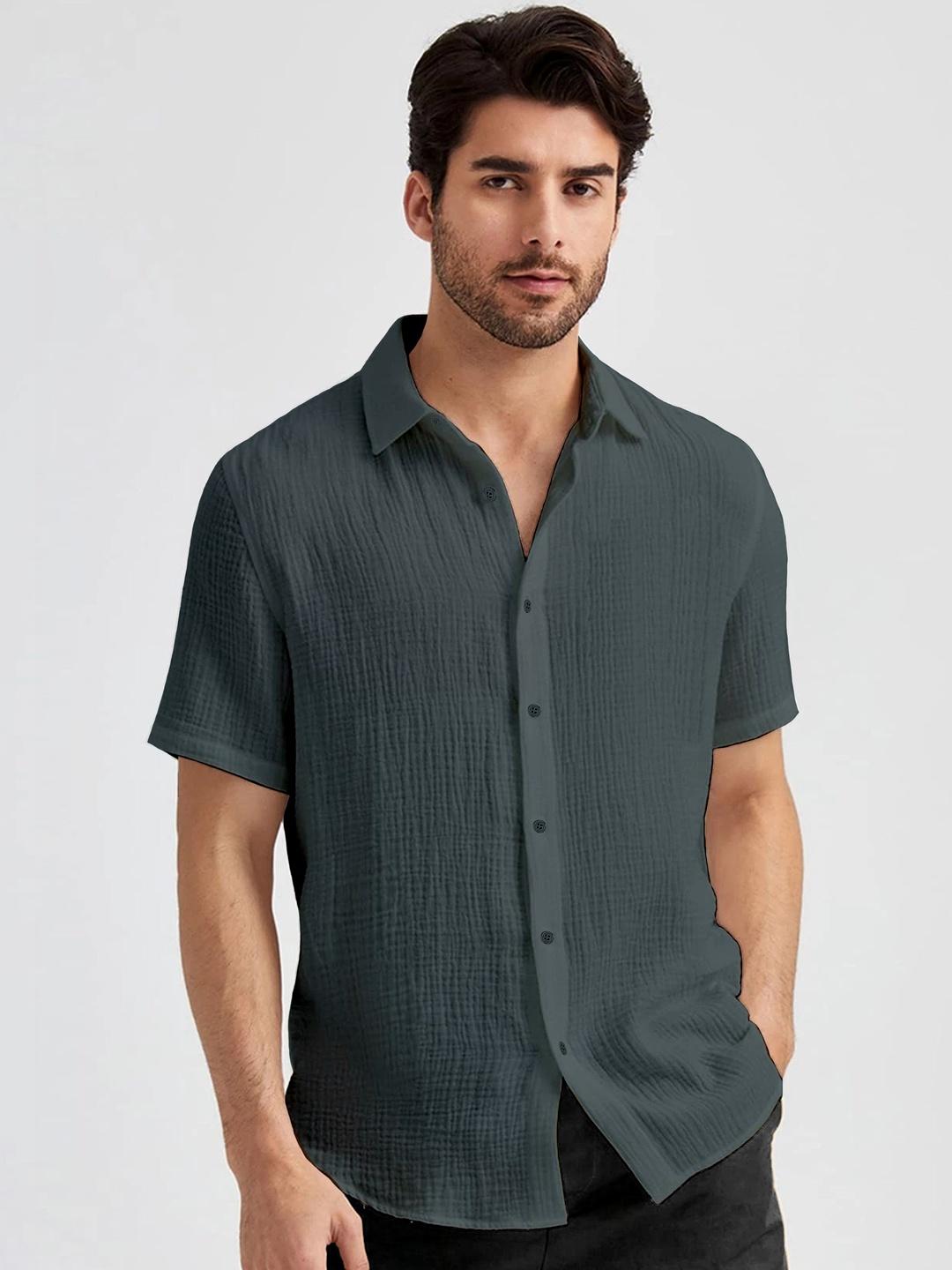 Buy WEBRIC Men Regular Fit Textured Casual Shirt - Shirts for Men ...