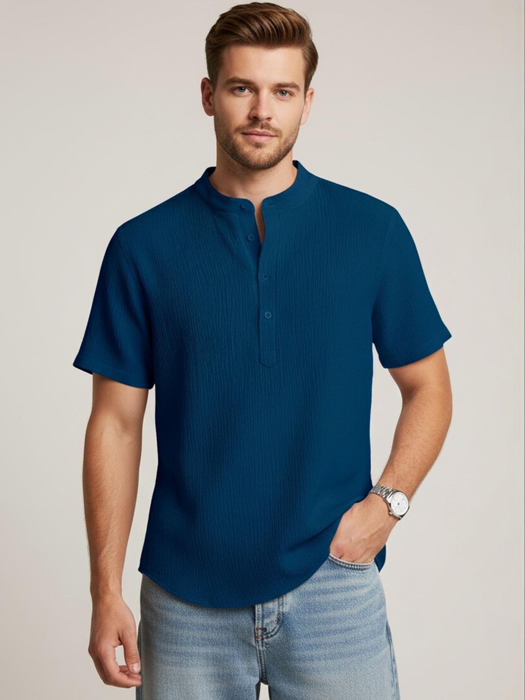 Buy WEBRIC Men Regular Fit Textured Casual Shirt - Shirts for Men ...