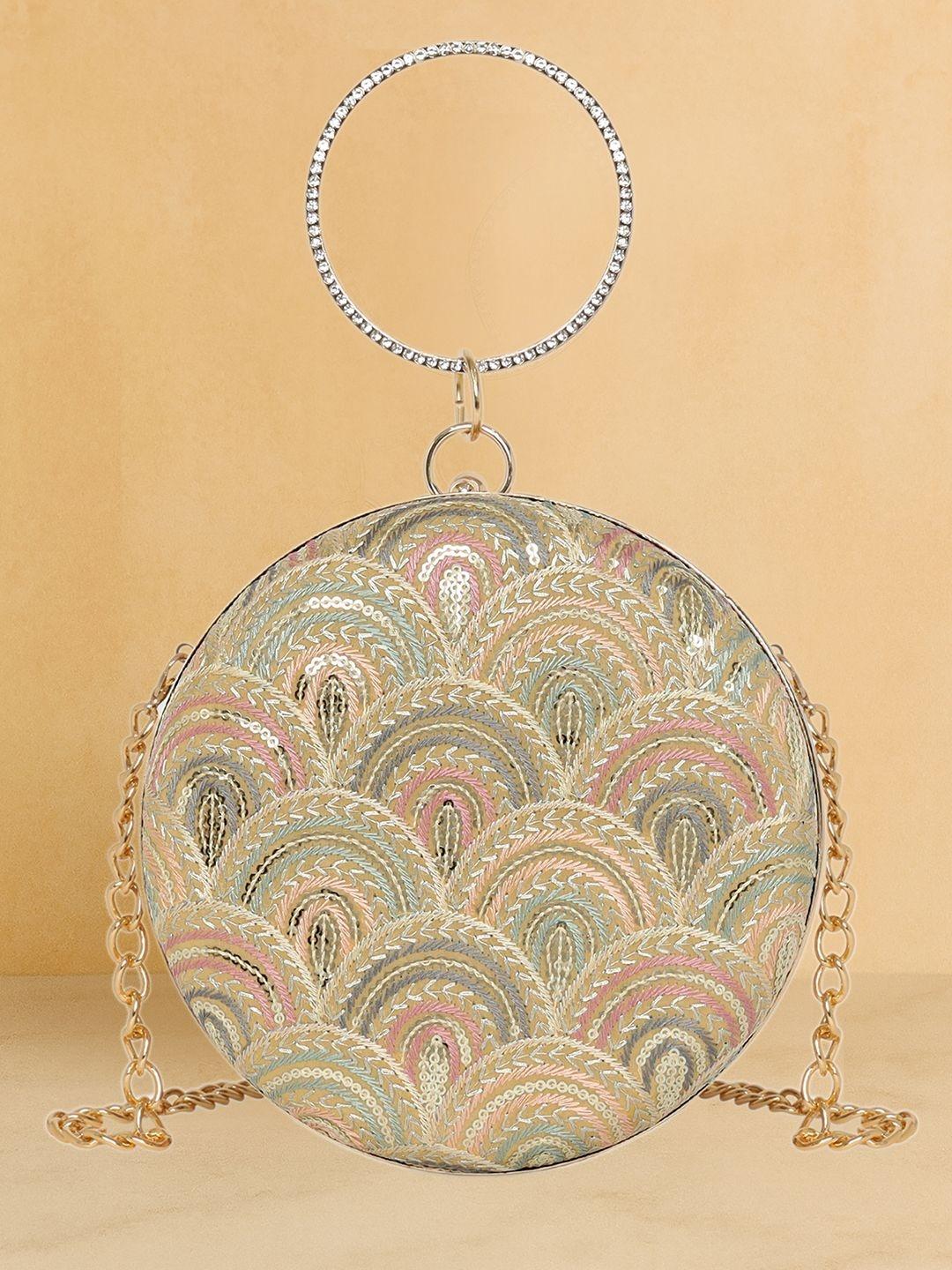 Buy ESBEDA Aurora Embroidered Round Framed Clutch - Clutches for Women ...