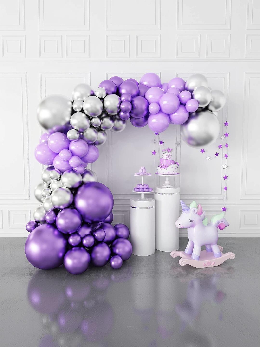 Buy RP Bazaar 51 Pcs Purple & Grey Hanging Garlands Festive Decor ...