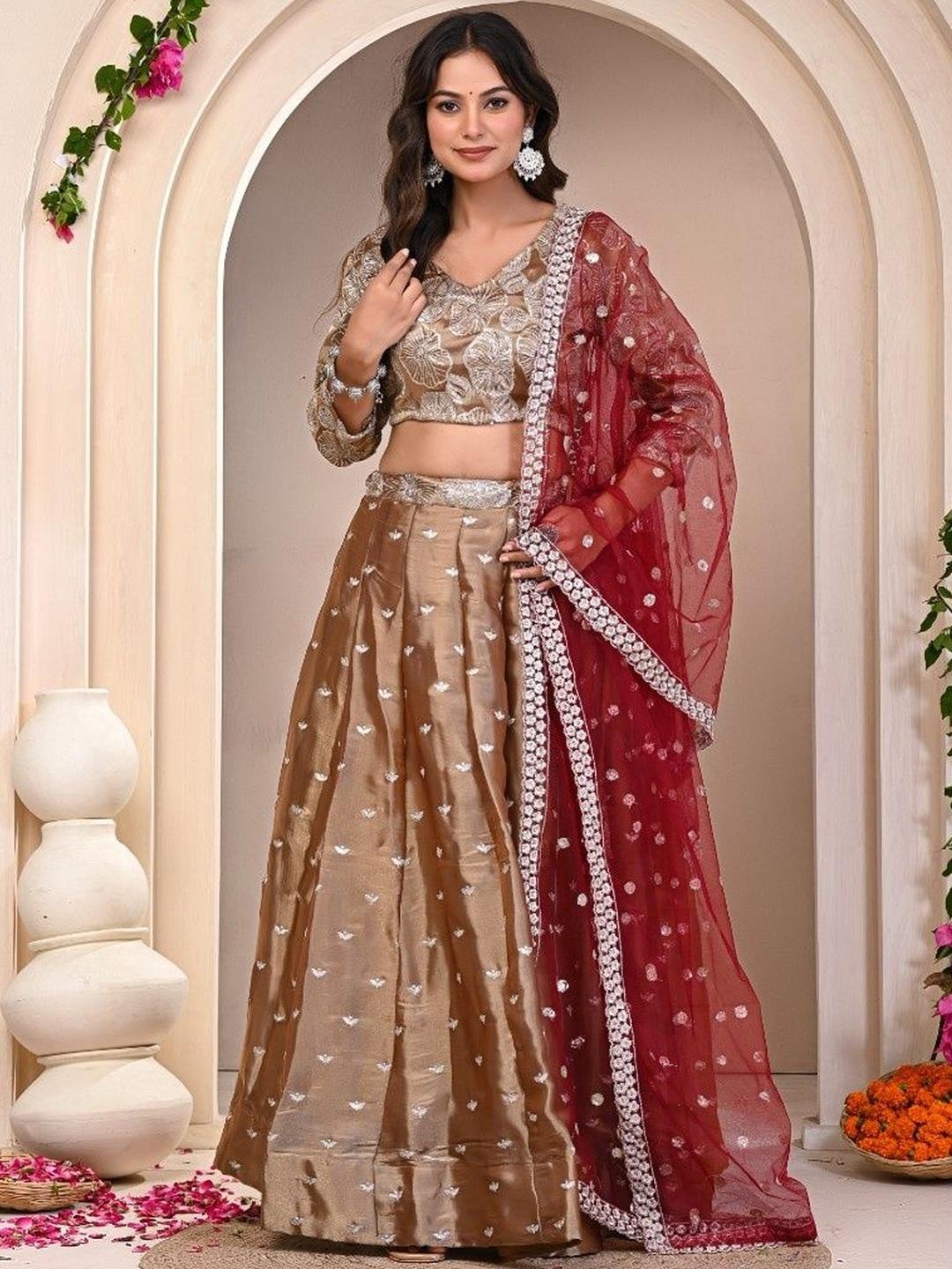 Buy Futra Gabha Embroidered Ready To Wear Lehenga & Blouse With Dupatta ...