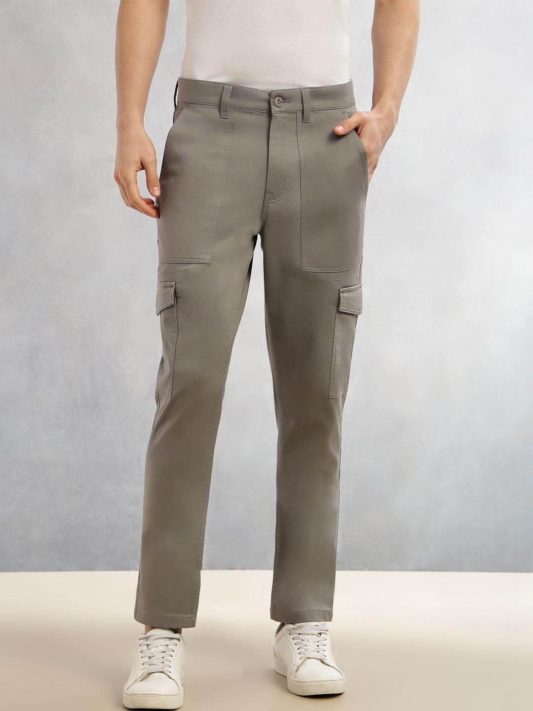 Buy Thomas Scott Men Smart Flat Front Cargos Trousers - Trousers for ...