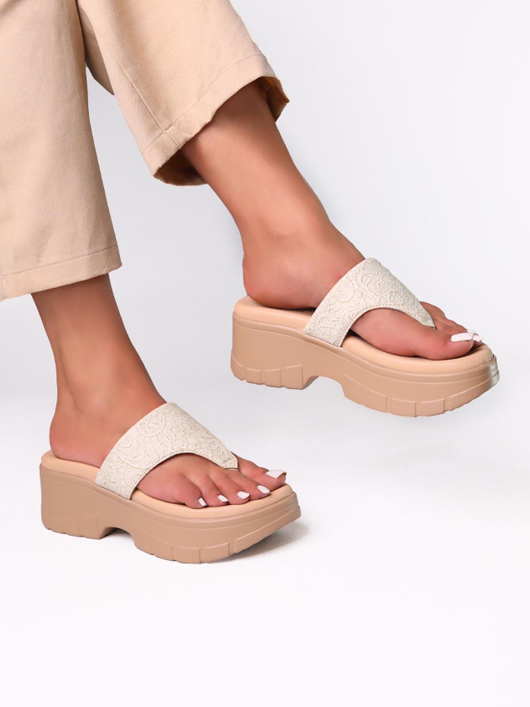 Buy Monrow PU Flatform Round Toe Heels - Heels for Women 30011963 | Myntra