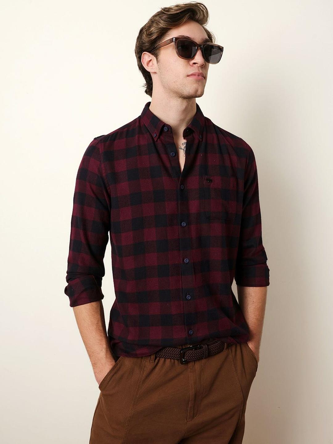 Buy THE BEAR HOUSE Men Slim Fit Checked Casual Shirt - Shirts for Men ...