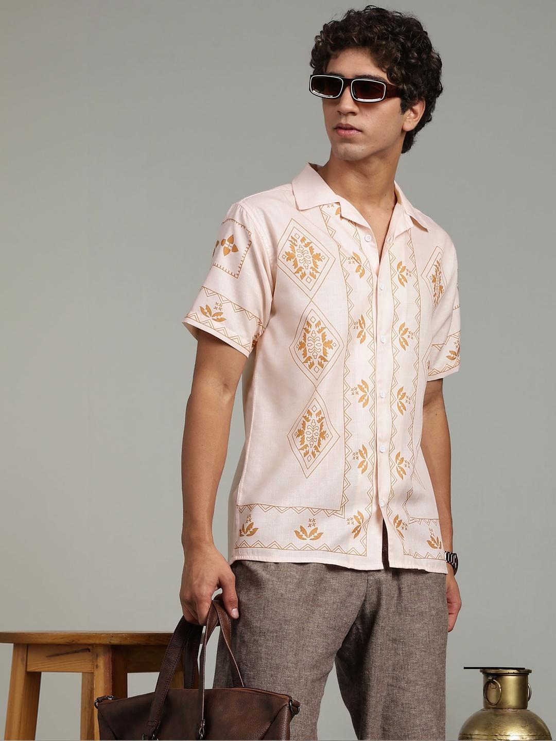 Buy DYMORA Men Comfort Printed Casual Shirt - Shirts for Men 38622323 ...