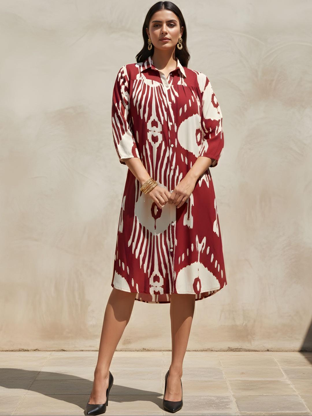 Buy Dora Dori Print Shirt Midi Dress - Dresses for Women 38629478 | Myntra