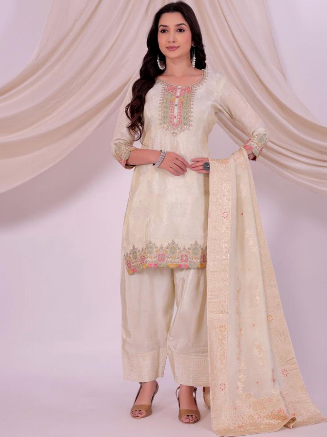 Buy SHILL INTERNATIONAL Women Ethnic Motifs Embroidered Regular Thread ...