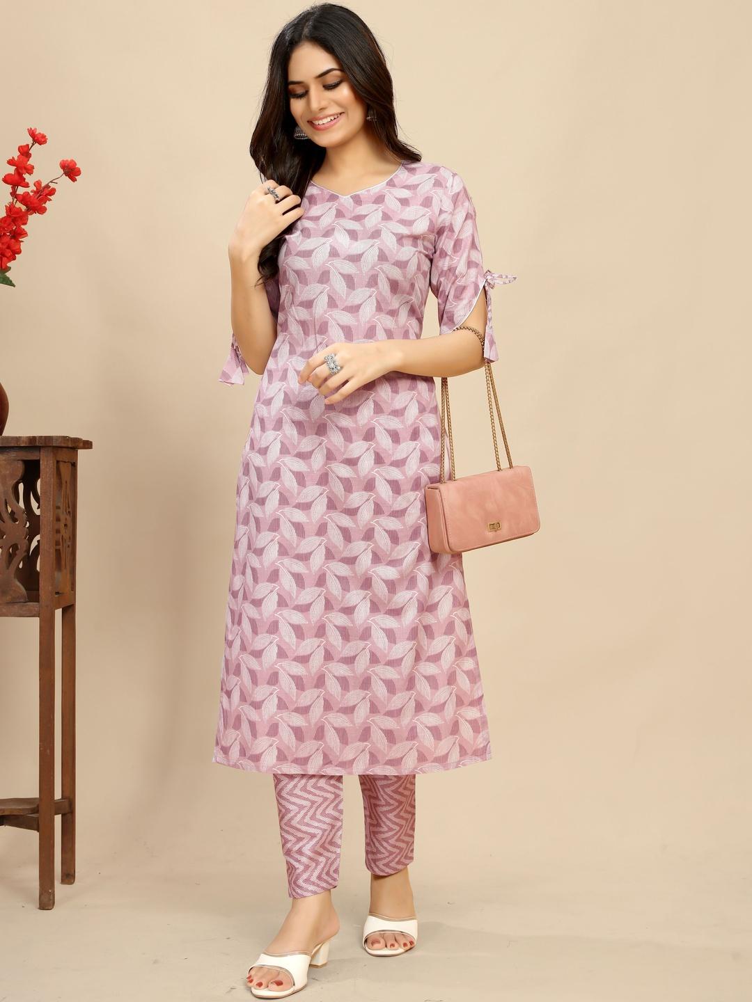 Buy Moda Rapido Women Printed Regular Kurta With Trousers - Kurta Sets ...