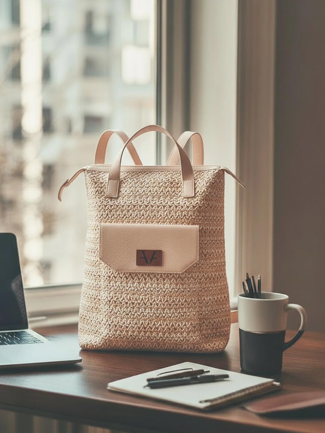 Buy Avake Lightweight Raffia Vegan Leather Big Backpack - Backpacks for ...