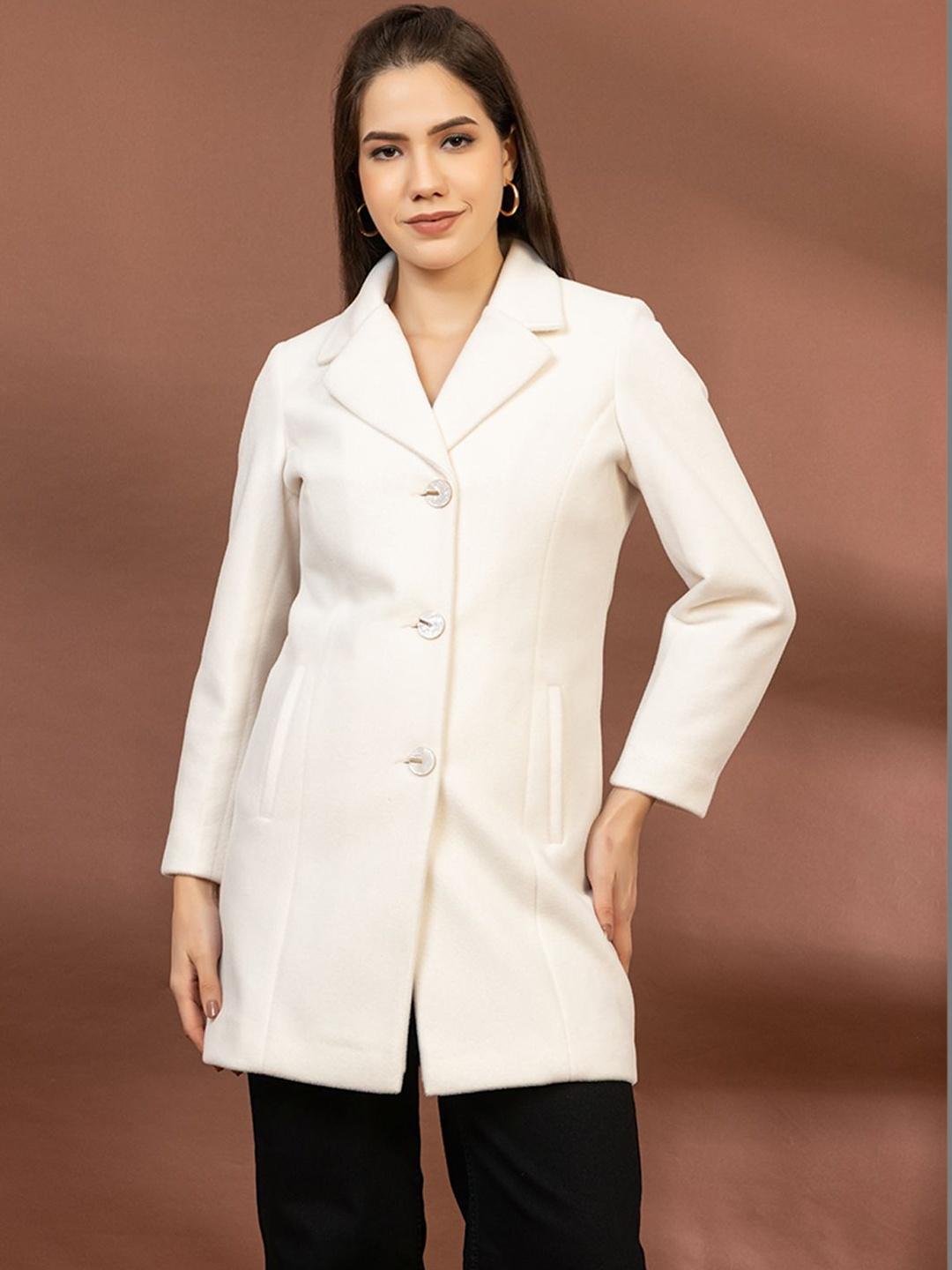 Buy All About You Women Cherry Red Notched Collar Longline Over Coat ...