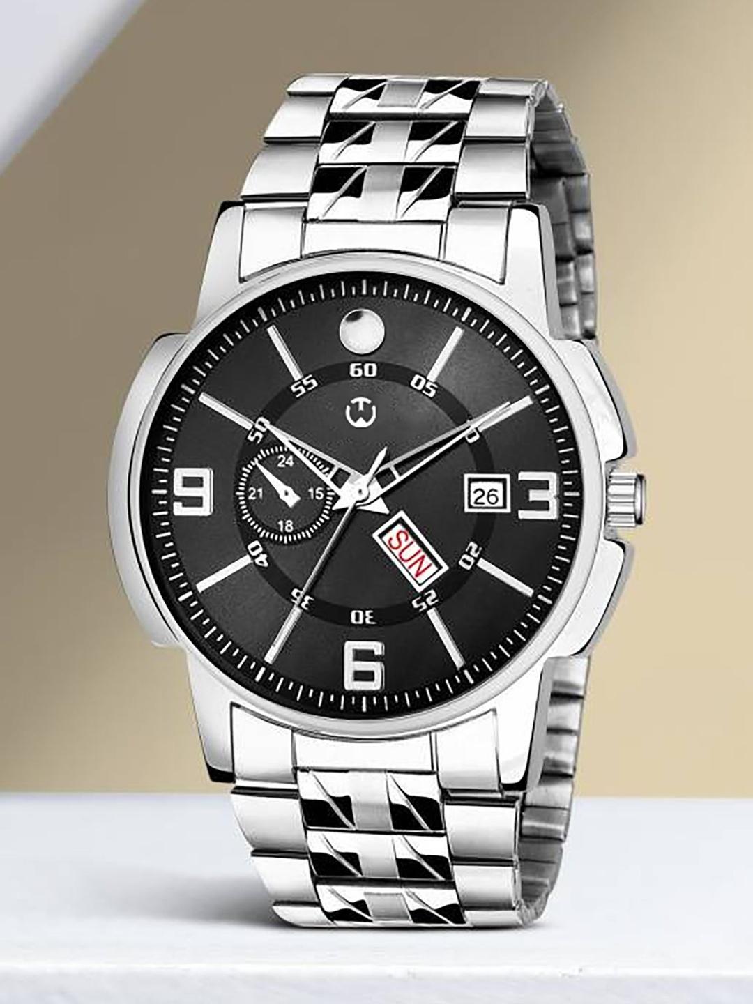 Buy WIZARD TIMES Men Dial & Stainless Steel Bracelet Style Straps ...