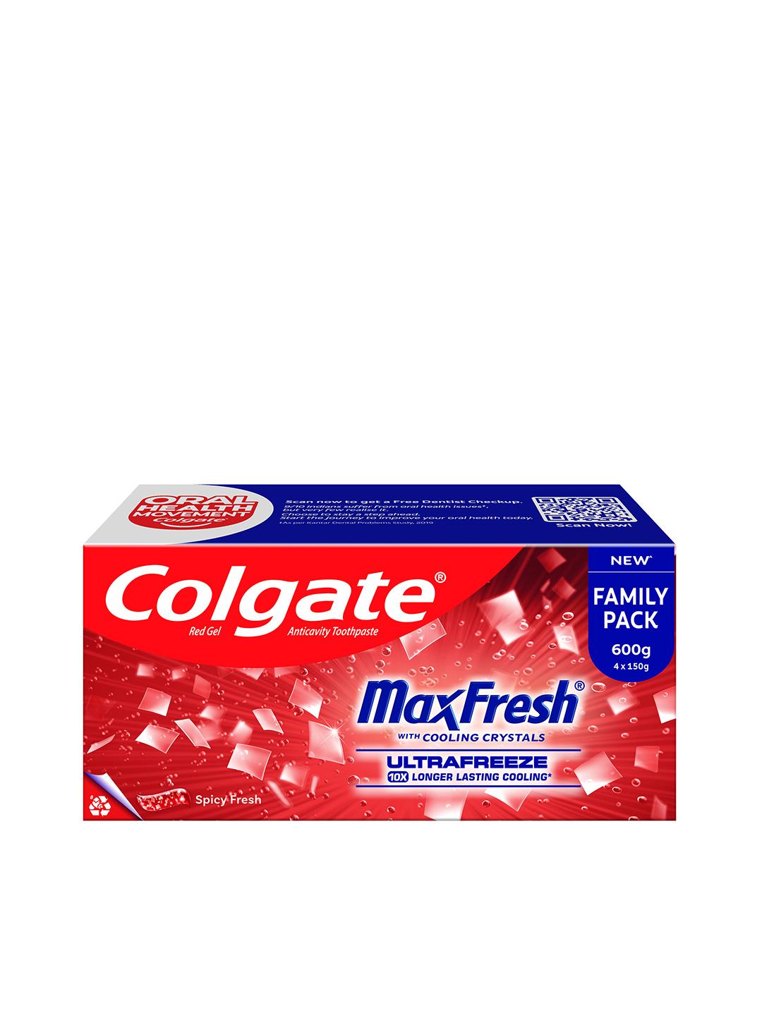 Buy Colgate 4Pcs MaxFresh Red Gel Toothpaste Family Pack With Cooling ...