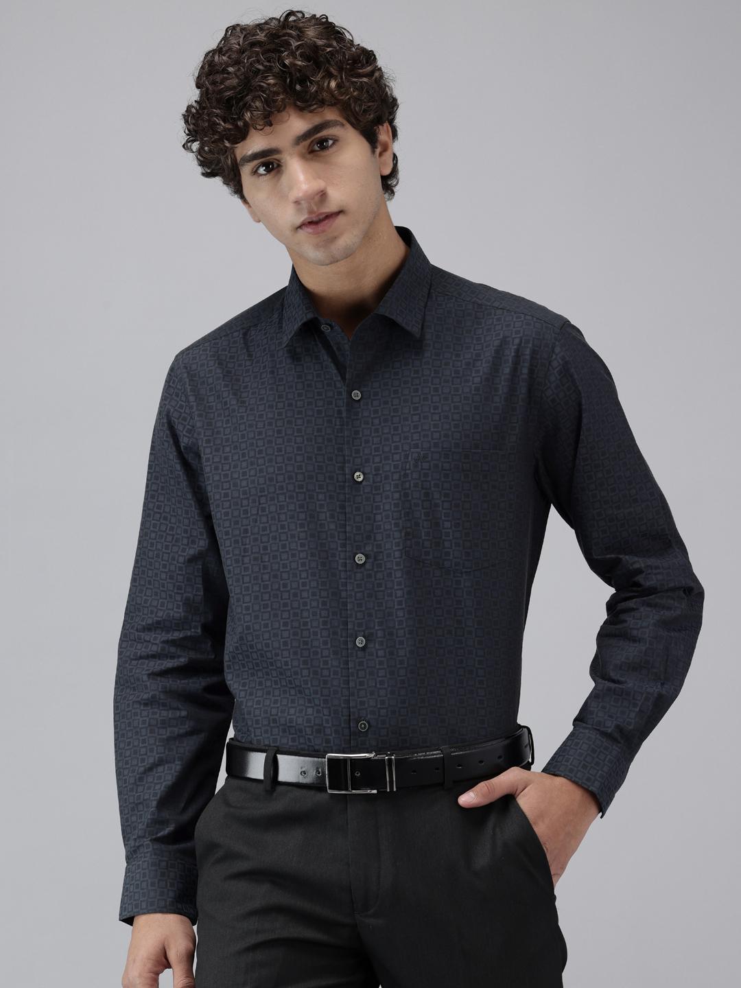 Buy Arrow Pure Cotton Manhattan Slim Fit Self Design Formal Shirt ...