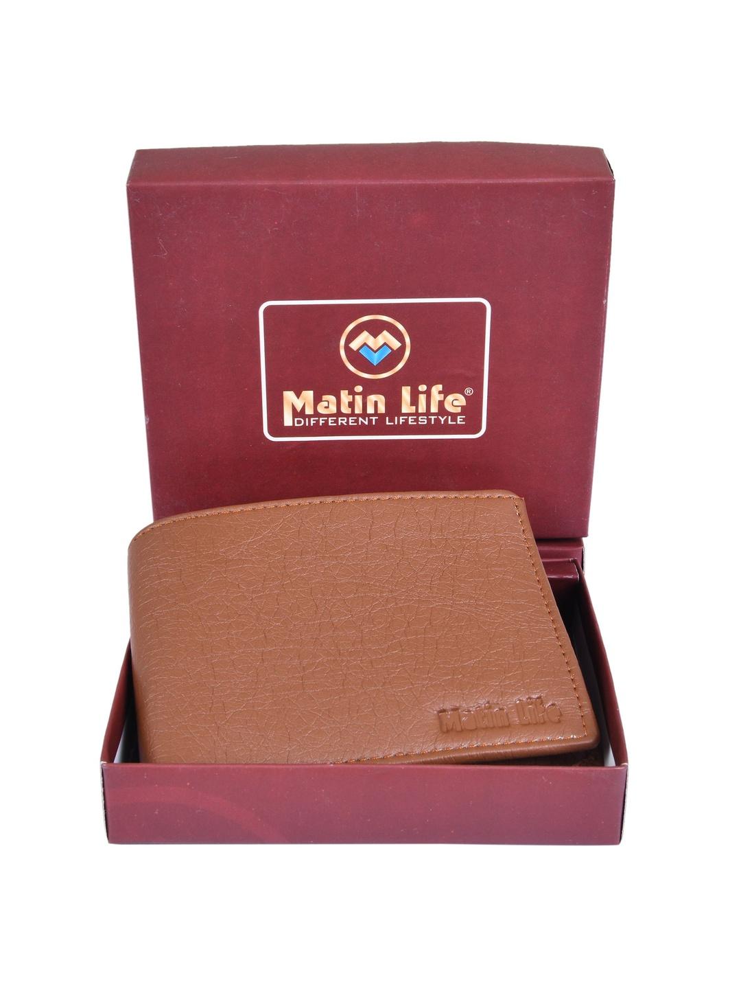 Buy MATIN LIFE Men Textured PU Two Fold Wallet With SIM Card Holder ...