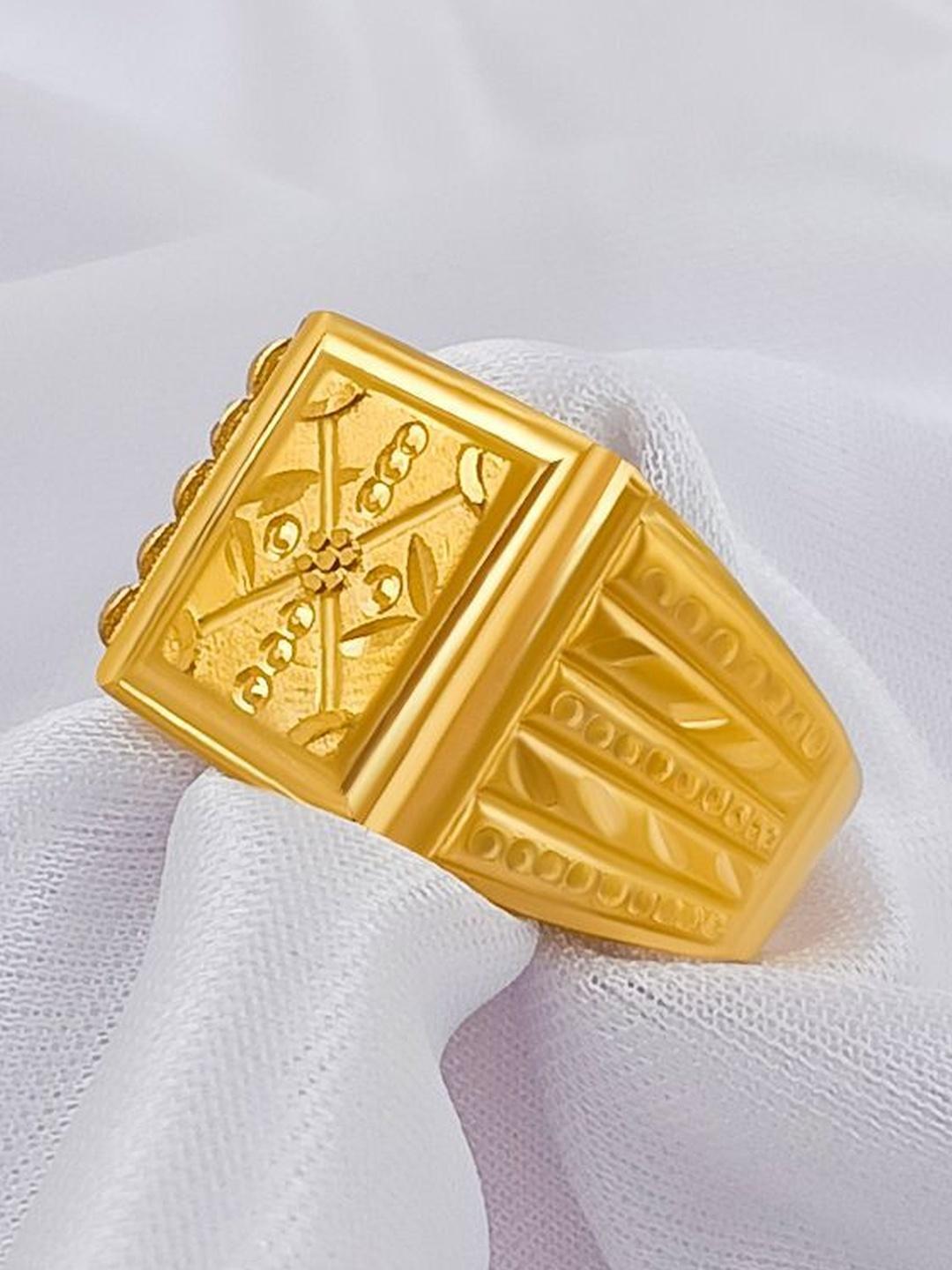 Buy Trinket World Gold Plated Stainless Steel Western Finger Ring ...