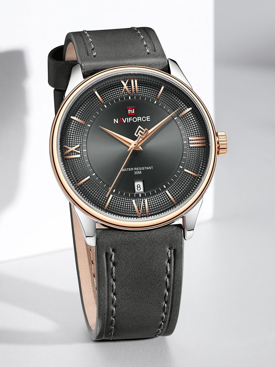 Buy Naviforce Men Dial & Leather Straps Analogue Date Aperture Watch ...